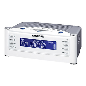 Sangean All in One Weather Atomic AM/FM Dual Alarm Clock Radio with Large Easy to Read Backlit LCD Display