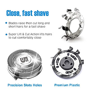 Replacement Heads Compatible with Philips Norelco 5000 Series, SH50 Replacement Blades for Philips Norelco SH50 Shavers, HQ8 Head for Norelco 5000 Shaver
