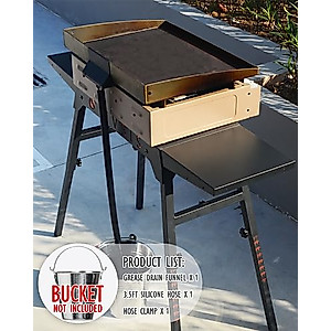 Rear Grease Drainage Funnel for Blackstone Grease Cup Upgrade, Integrated Grease Gate, Innovative Blackstone Accessories, Flexible Large Capacity, Liners Free