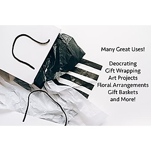 Iconikal Gift Wrapping Tissue Paper, Black, 20 x 20-Inches, 75-Sheets