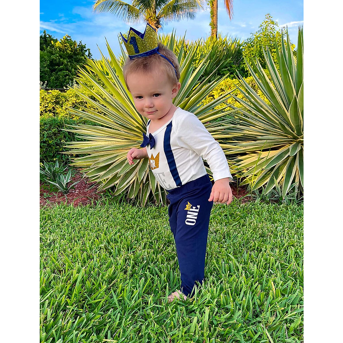 1st Birthday Outfit Boy Mr Onederful Birthday Outfit Baby Boy First Birthday Clothes (White,12-18 Months)