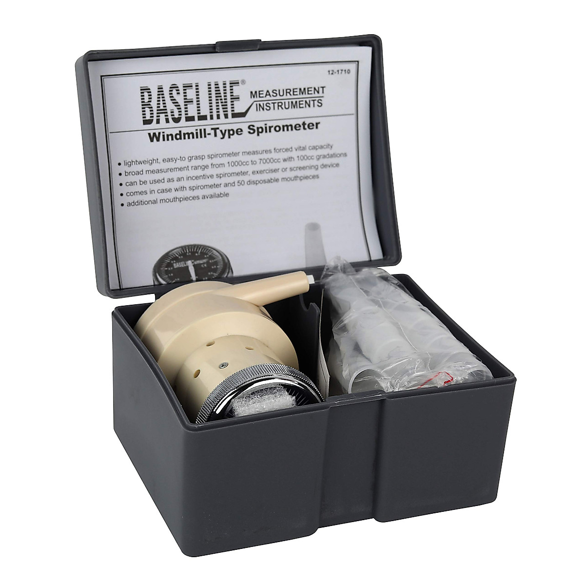 Baseline 12-1710 Windmill Type Buhl portable spirometer with Mouthpieces