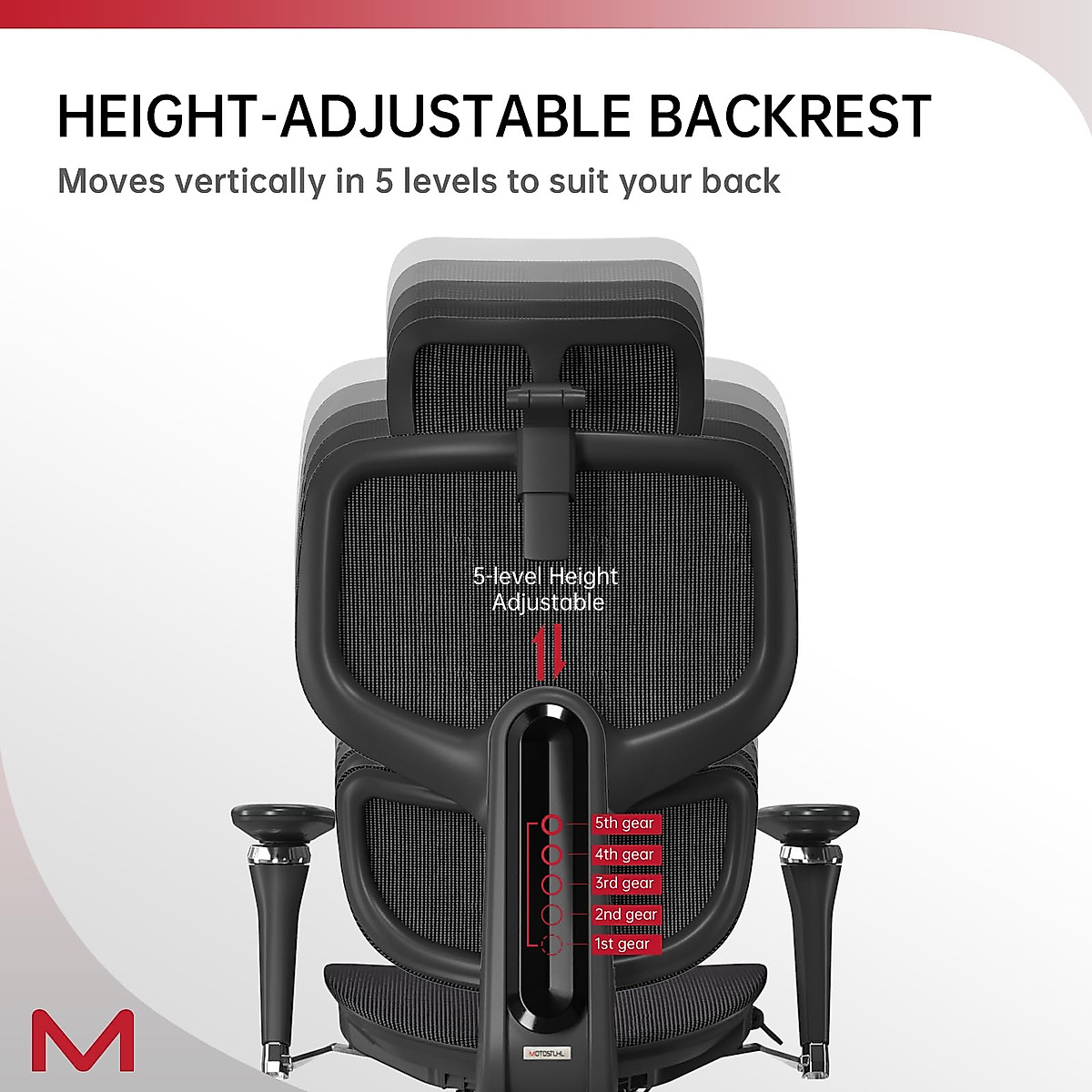 Motostuhl D2 Pro High Back Ergonomic Home Office Chair with DTS Self-Adaptive Lumbar Support, Multi-Adjustable Armrest, Wire Controlled Design, Footrest, 4D Headrest Mesh Office Computer Chair (Black)