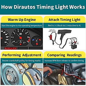 Engine Timing Light with Spark Plug Tester,Inductive Timing Light Gun Timing Light Ignition Testers Engine Ignition Coil Tester for Car Motor Motorbike Vehicle Motorcycle Marine Lawnmower
