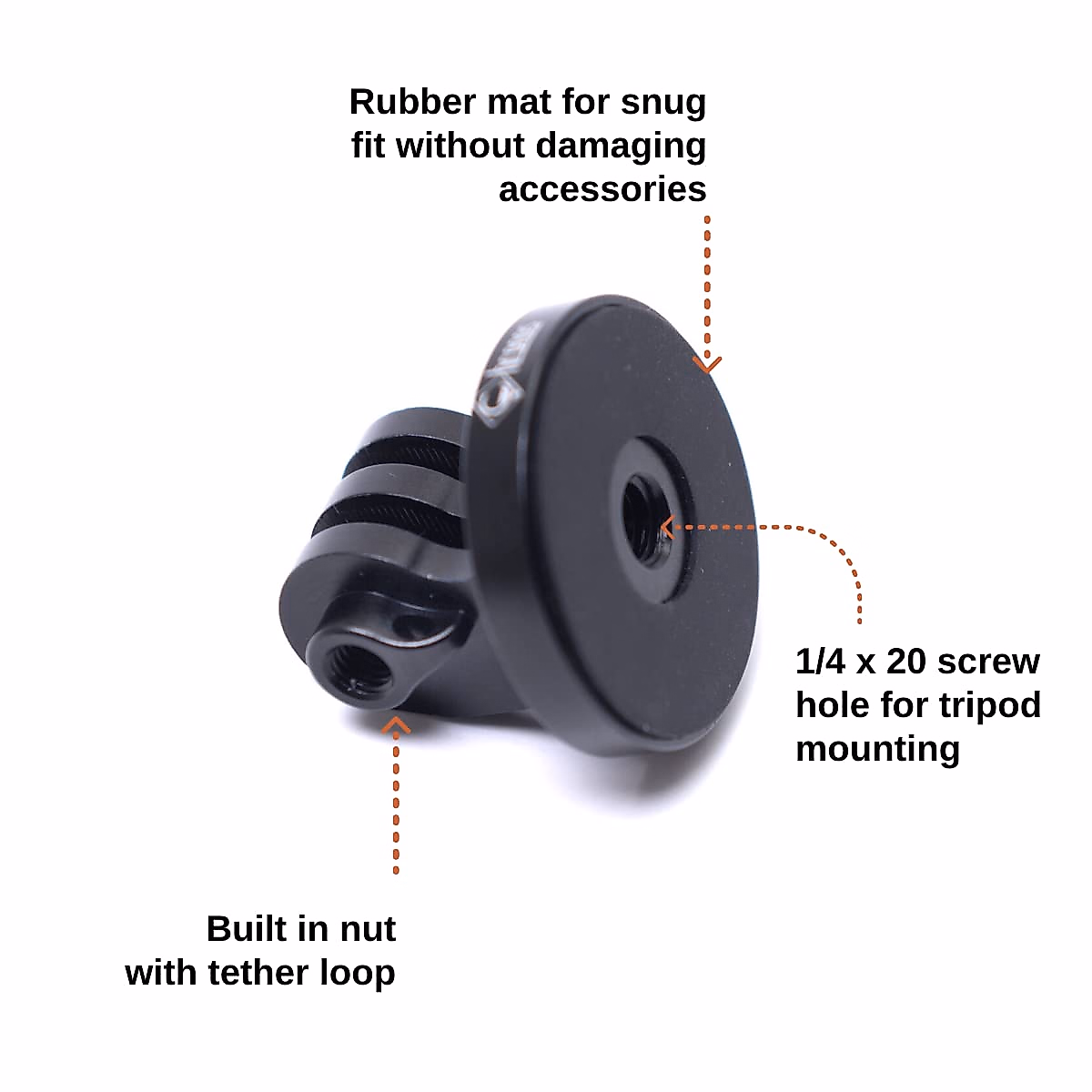 CHRONOS Aluminum Alloy CNC Metal GoPro Tripod Adapter Mounts/Monopod Mount with Aluminum CNC Thumb Screw for Go Pro Cameras, DJI Osmo Action, & Insta 360 One. Great for attachments and Clamps