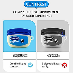 WQNIDE Blue Bottle for Airpods Pro Case Cover,6in1 Accessories Set Silicone Protective Cover,Cute 3D Fashion Fun Character Design,with Keychain Kids Women Men for Airpods Pro Case -2019 (Vaselin)