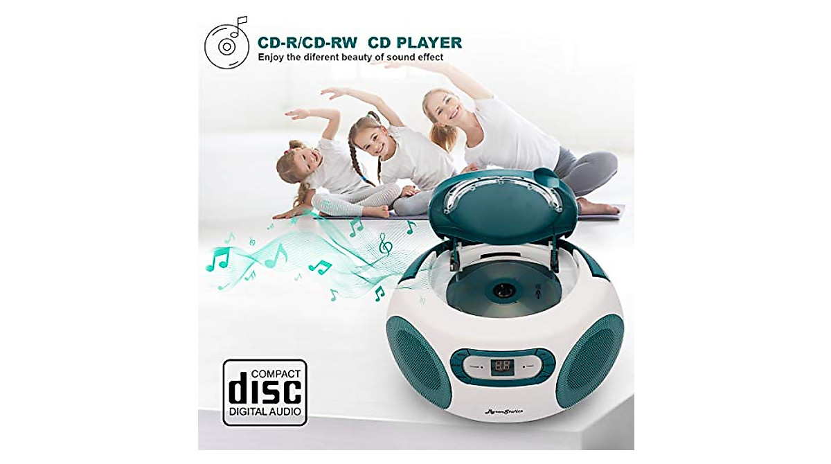 BYRONSTATICS Portable CD Boombox with Radio & Aux-in | Easy Travel