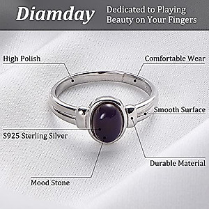 Diamday Mood Ring 925 Sterling Silver Stone Ring for Women Temperature Sensitive Color Changing Mood Stone Ring Durable Band Jewelry Gift -5
