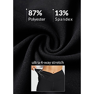 baleaf Women's Yoga Pants with Pockets High Waisted Flare Leggings Casual Workout Wide Leg Pants Black 32" 2XL