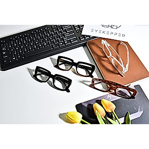 Eyekepper 4 Pack Ladies Reading Glasses - Stylish Oversized Square Readers for Women