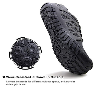 Oranginer Men's Walking Zero-Drop Minimalist Shoes Flexible Barefoot Running Shoes Indoor Cross Training Shoes Slip-on Tennis Shoes Gray Size 11