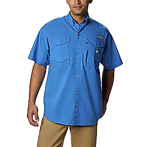 Columbia Standard Men’s Bonehead Short-Sleeve Work Shirt, Comfortable and Breathable, Vivid Blue, X-Large
