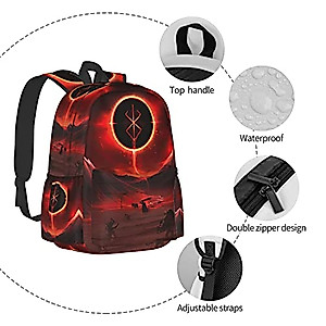 Anime Berserk Backpack 3d Anime Bookbag Large Capacity Laptop Backpacks Lightweight School Bag For College Students Travel Girls Boys