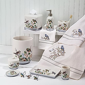 Avanti Linens - Waste Basket, Decorative Trash Can, Nature Design Bathroom Decor (Love Nest Collection)