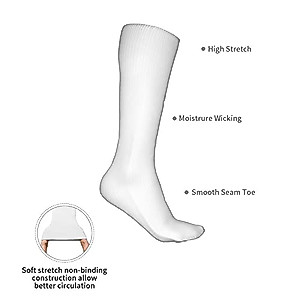 Rain Fashion Compression Socks,Pattern With Dark Storm Clouds Thunderbolt And Raindrops Performance Polyester Cushioned Athletic Crew Socks for Running,Athletic,Blue Grey And Yellow- 19.8 inch