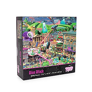 Alien Attack Sci-Fi Classics 1000-Piece Jigsaw Puzzle for Adults | Interactive Brain Teaser, Educational Toys & Games, Home Activities Building Kit for Creative Play | Nostalgic Gifts and Collectibles