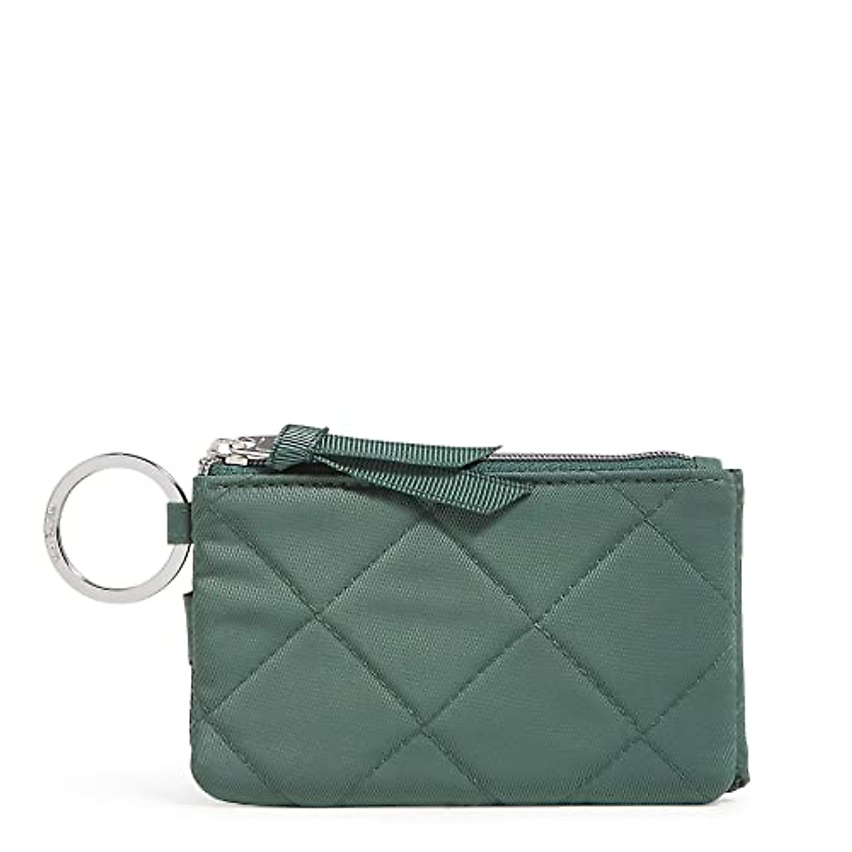 Vera Bradley Women's Performance Twill Deluxe Zip ID Case Wallet With RFID Protection, Olive Leaf, One Size