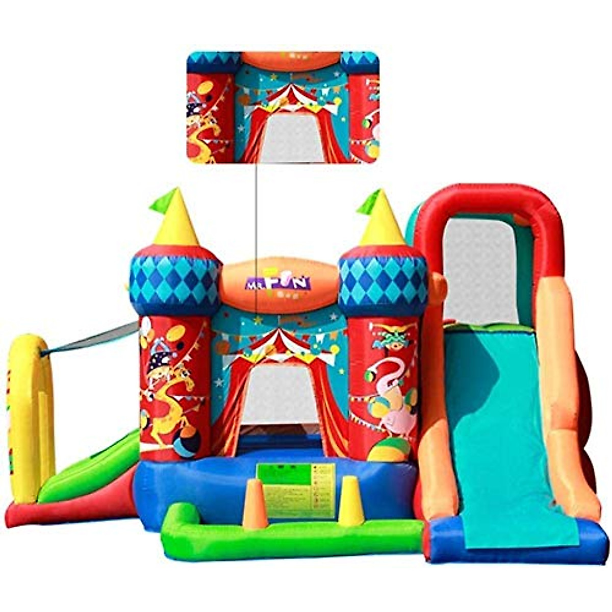 Inflatable Castle and Slide, Children S Playground Indoor Inflatable Toys Outdoor Circus Trampoline Square Playground Colors