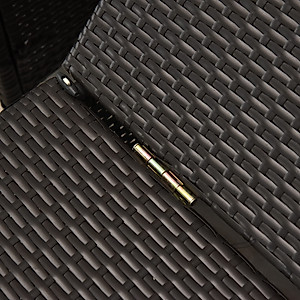 Outsunny Outdoor Lounge Chairs Set of 2 with 5-Level Angles Adjust Backrest, Thick Cushions, & Matching Table, Patio Rattan Furniture Sets for Pool Side, Balcony, Beach, Yard, Cream White