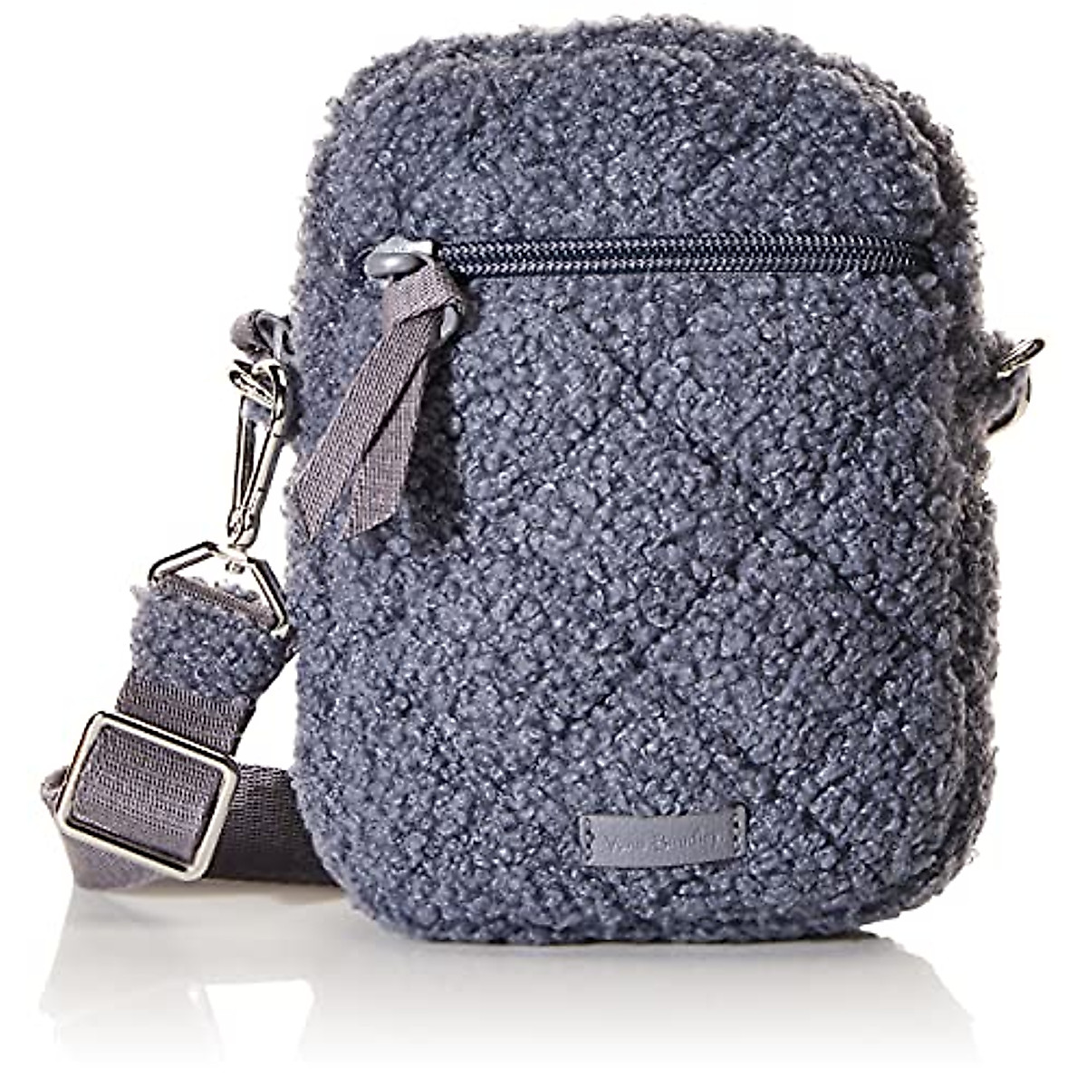 Vera Bradley Women's Teddy Fleece Sherpa RFID Small Convertible Crossbody Purse, Thunder Blue, One Size