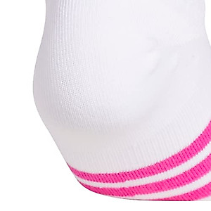 adidas Women's Superlite Super No Show Socks (6-pair), White/Lucid Fuchsia Pink/Blue Fusion, Medium