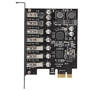 7 Ports PCIE to USB3.2 GEN1 Expansion Card, USB3.2 GEN1 Superspeed 5Gbps Front Expansion Card, USB PCIE Expansion Card for XP Win7 8 10 11 Linux