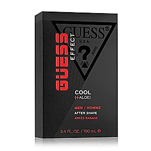 GUESS Effect Grooming COOL After Shave with Aloe Vera for Men, 3.4 Fl Oz