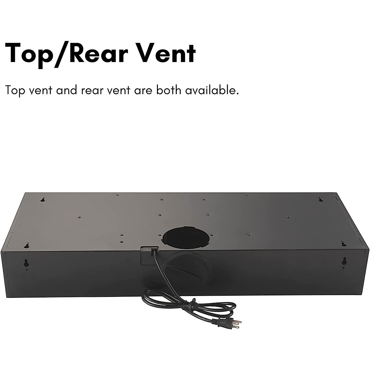 HTH HTHomeprod 36 Inch Under Cabinet Range Hood Stainless Steel Kitchen Stove Vent 3 Speeds Exhaust Fan Black Color