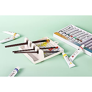 HuSiuSiu BEST Paint brush holder for large paint brush rest with 5 slots suitable for watercolor,oil,acrylic painting party