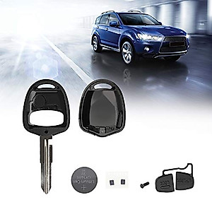 Car 2 Buttons Remote Key Fob Case Shell with Left Groove Key Blank Repair Kit Compatible with ASX Grandis Outlander Lancer