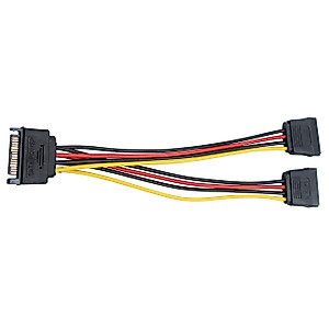 JacobsParts SATA Power Splitter Cable 15-Pin Male to Female