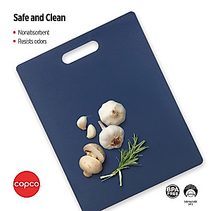 Copco Large Plastic Cutting Board, 11x14-Inch, Steel Blue