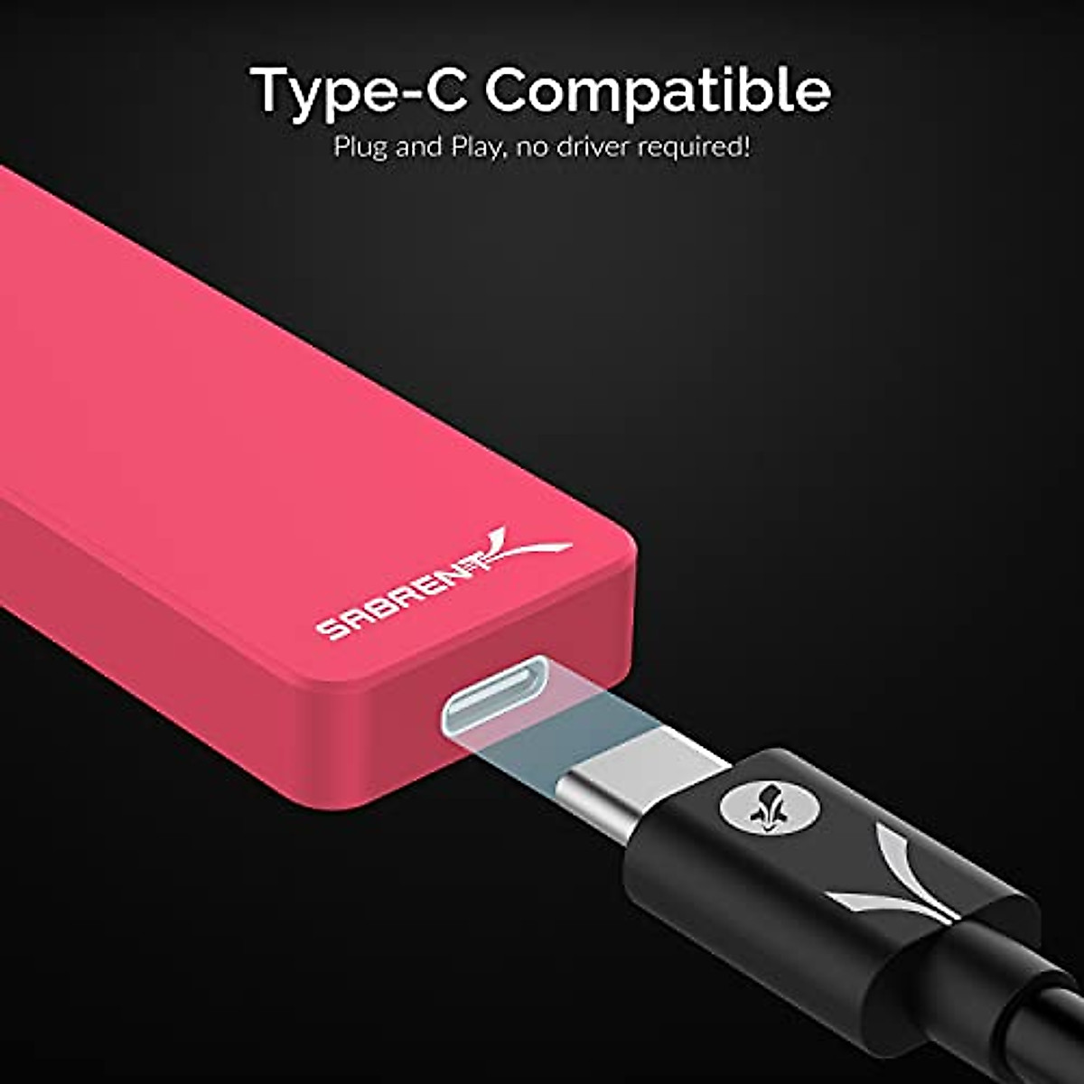 SABRENT 1TB Rocket Nano External Aluminum SSD Up to 1000MB/s (Red) (SB-1TB-NANO-RED)