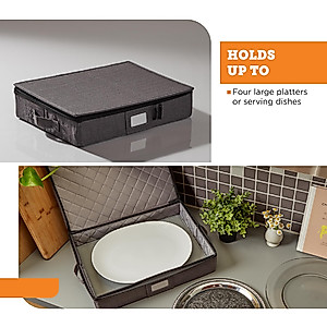 storageLAB China Storage Containers, Containers for Organizing, Hard Shell Case, Felt Plate Dividers, Moving Supplies, Storage Box, Wine, Dishes, Glasses Storage, Charger Plates Storage Containers