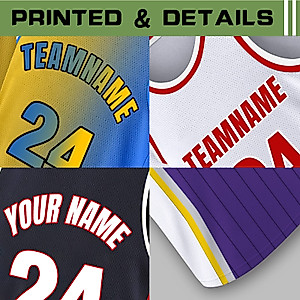 Custom Basketball Jersey Men Personalized Team Customize Sports Shirt Print Team Name & Number for Women Dress/Kids/Youth
