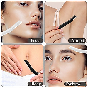 Sunuly Eyebrow Razor, Dermaplane Face Razors for Women Facial Hair, Eyebrow Shaver(8 Count), Peach Fuzz Removal, Dermaplaner to Exfoliate and Refresh the Skin (White, Black)