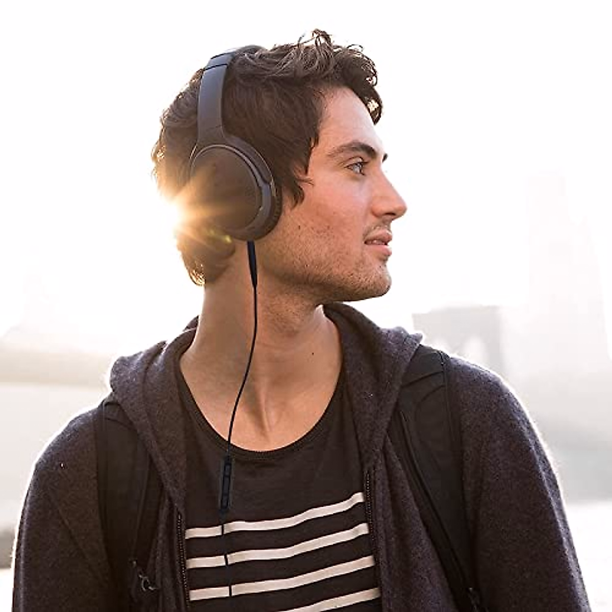 QC45 Audio Cable Replacement Headphone Cord Wire Compatible with Bose Quietcomfort 35 QC25 QC35 QC45 OE2i Soundlink SoundTrue NC700 Headphones Aux Cord(Black with Mic)