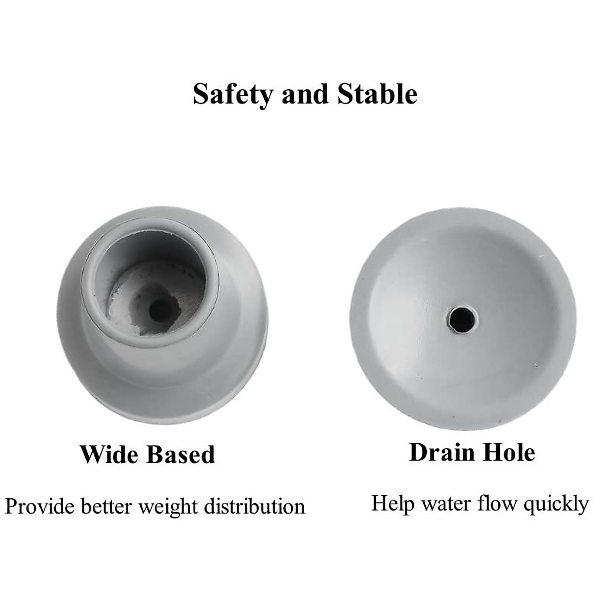 Shower Chair Tips Replacement Heavy Duty 4 Pack, Gray, 1 1/8’’ Rubber Tips for Shower Chair, Bath Chair, Shower Stool and Tub Transfer Bench, Non Slip Shower Chair Leg Tips Rubber Feet