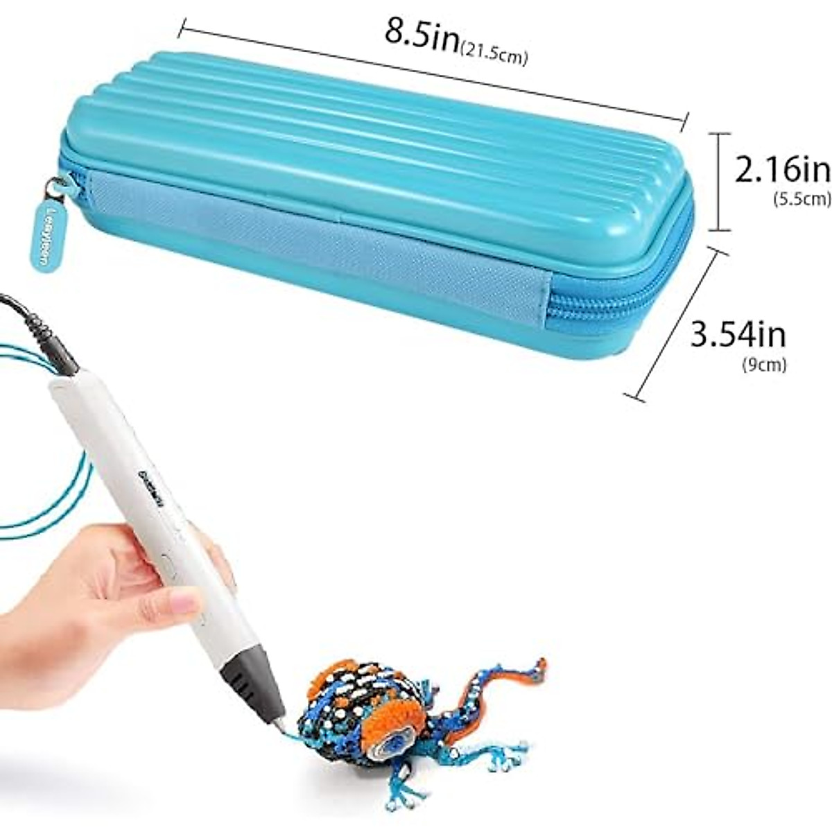 Leayjeen Hard Carrying Case Compatible with MYNT3D Professional 3D Printing Pen and Accessories, Boys & Girls Home Art Activity Set (Case Only) -Blue