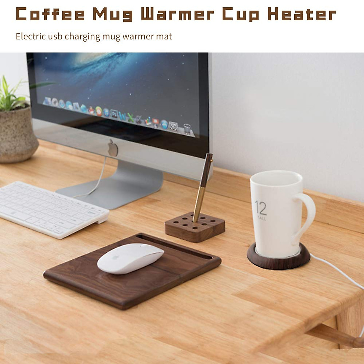 Coffee Mug Warmer, Electric USB Cup Heater Pad for Desk, Cup Warmer Heat Beverage Mug Mat Home Office Desktop Heated Coffee Tea Mug Pad