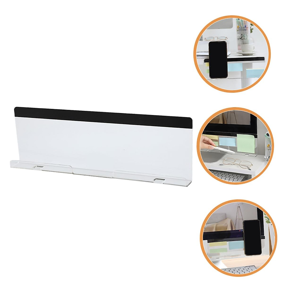 ULTECHNOVO 2pcs Message Parcel Shelf Monitor Side Panel Memo Notes Boards Memo Pad Monitor Message Memo Board Note Board Clear Stand Memo Message Board Screen Side Acrylic The Side