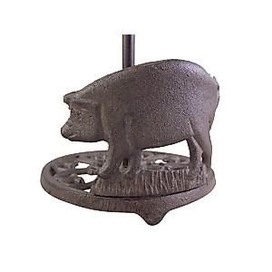 Cast Iron Pig Paper Towel Holder 13 Inch