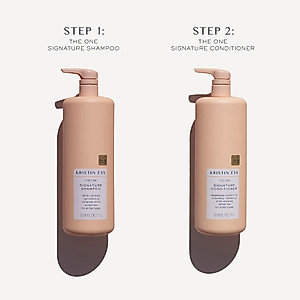 Kristin Ess Signature Shampoo and Conditioner Set with Pumps | Daily Sulfate Free, Color Safe, Hydrating, Moisturizes, Adds Softness & Shine - Pear Fragrance, 33.8 fl oz each 2-pack