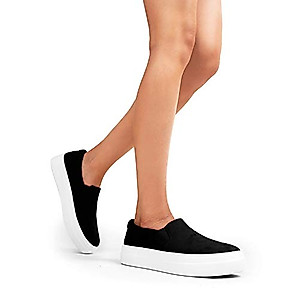 J. Adams Luna Slip On Shoes for Women - Black Faux Suede Walking Shoes - 7.5