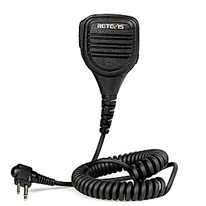 Retevis 2 Pin Two Way Radio Shoulder Speaker Mic with 3.5mm Audio Jack,Compatible with Motorola CP200 GP200D RMU2040 RDU4100 GP88S CP250 P040 EP450 MagOne A8 HYT TC500 Handhled Walkie Talkie(1 Pack)