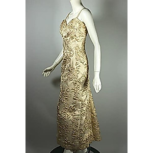 Silk Brocade Fabric -Beige/Gold Floral 44" BRO9[3]