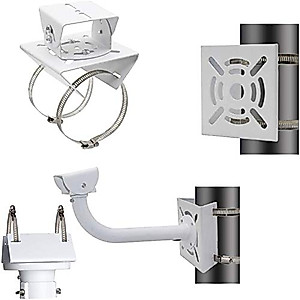 Universal Wall Mounting Bracket with 2 Loops, Vertical Pole Mount Adapter for CCTV Security Camera PTZ Dome Indoor Outdoor AP Access Point Client CPE
