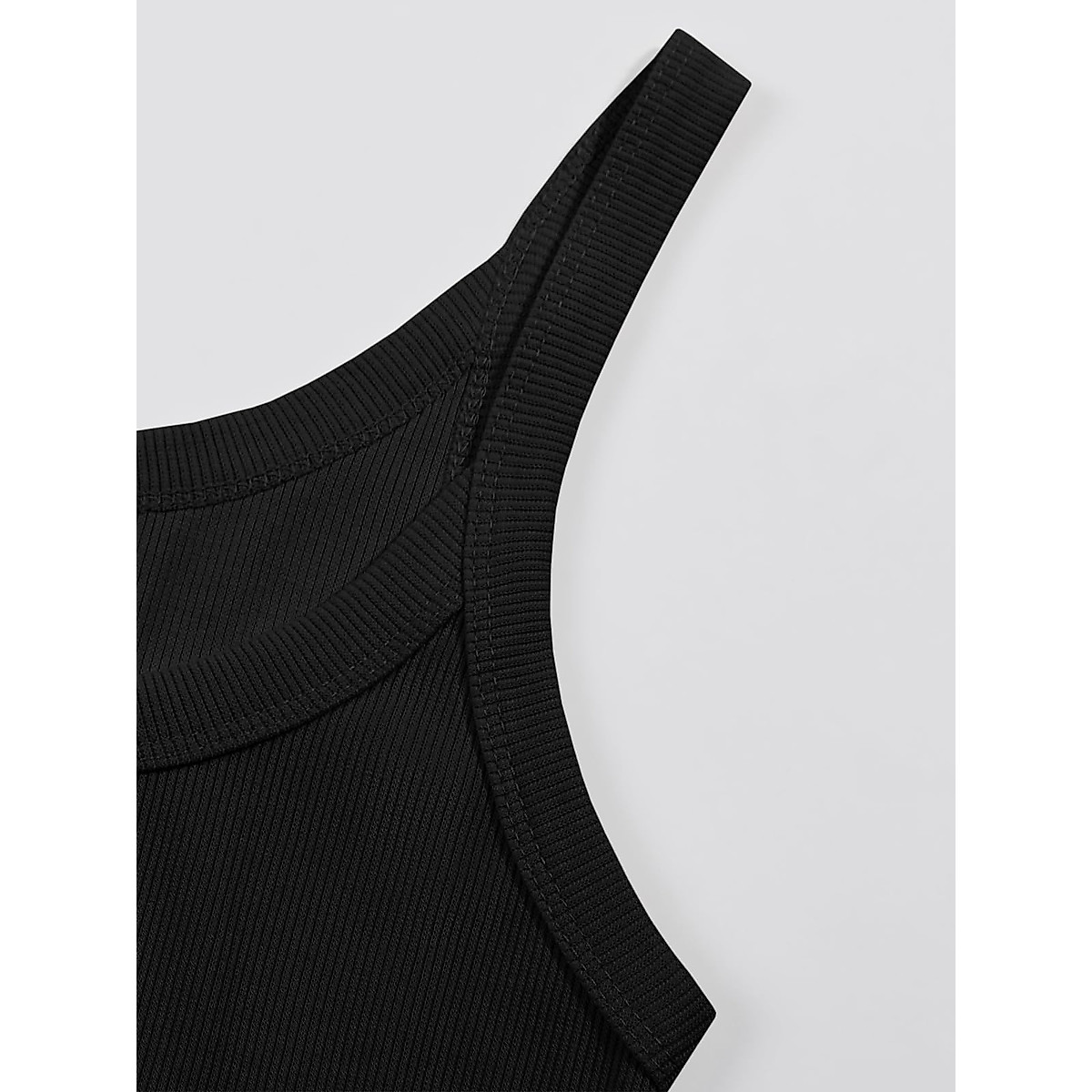 Ivay Women's Scoop Neck Tank Top Sexy Scoop Neck Sleeveless Cotton Ribbed Camisole Shirts