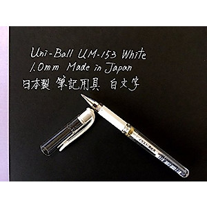 Uni-Ball UM-153 Signo Gel Ink Ballpoint Pen Value Set, White & Blue Black, Bold 1.0 mm, 2 Pens Each - Total 4 Pack (Japan Import)