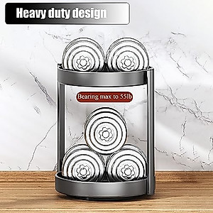 YTCYKJ Lazy Susan Turntable for Cabinet, 360° Rotating Lazy Susan Spice Rack, Counter Storage Carbon Steel Rack Turntable with Non-Slip Base for Kitchen, Cupboard, Cosmetics